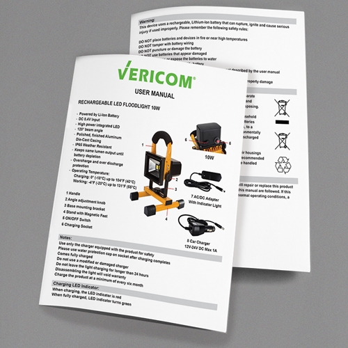 LED Lithium Ion Work Light User Manual